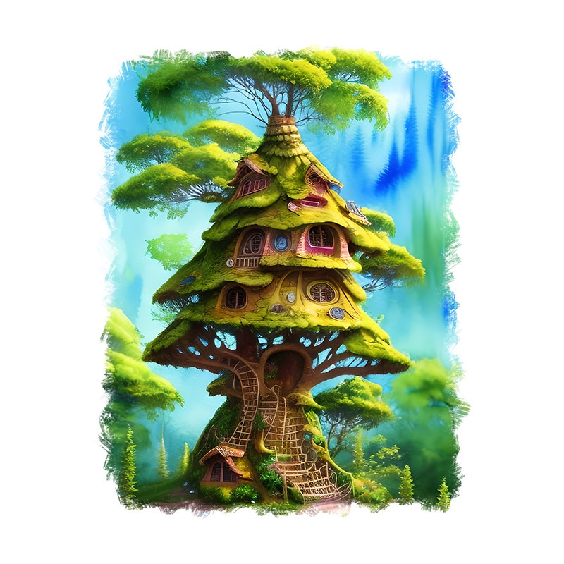 Sticker decorativ, Copac, Verde, 70 cm, 9931ST - eMAG.ro