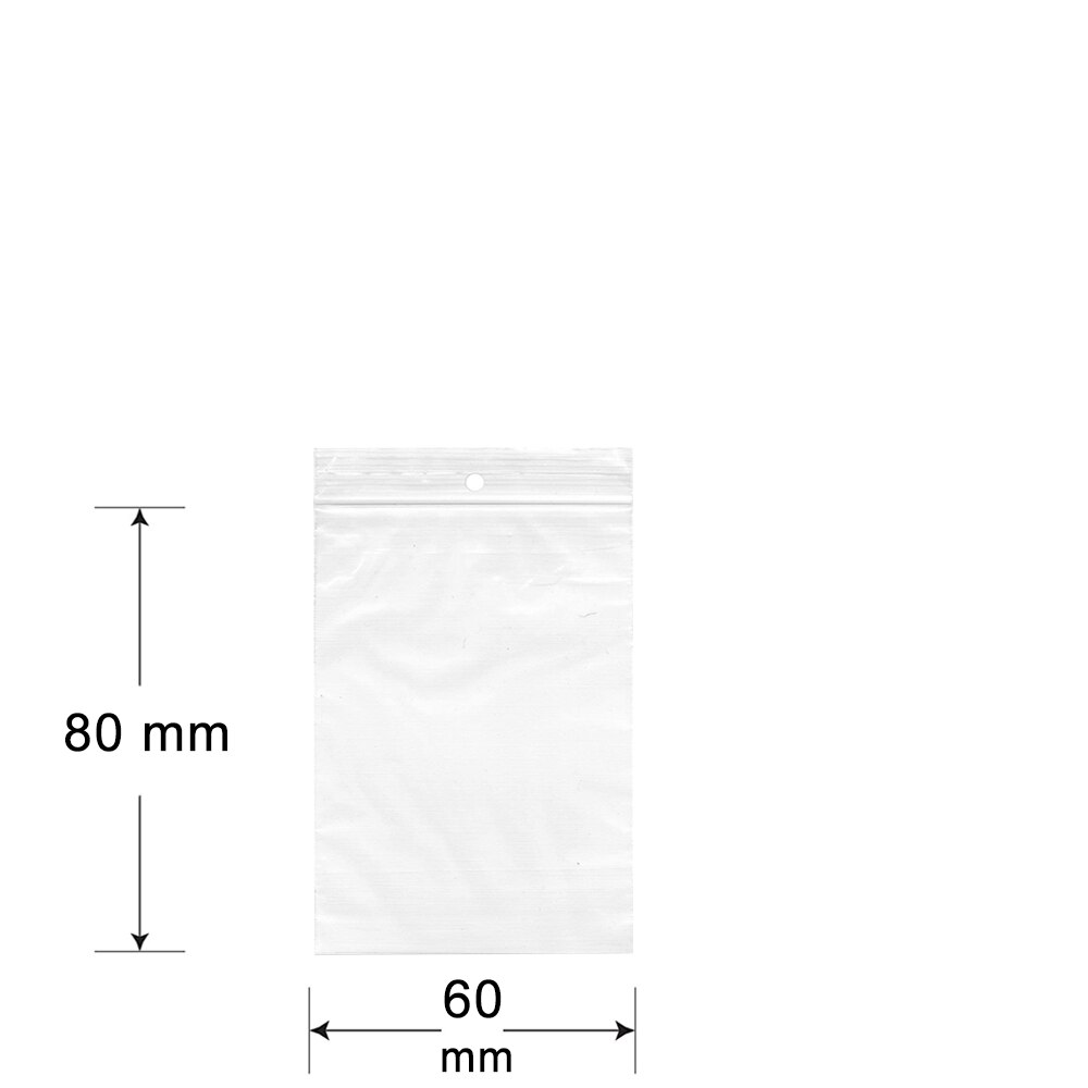 Set 20 pungi cu fermoar ziplock 60x80 mm. reali, transparente cu gaura ...