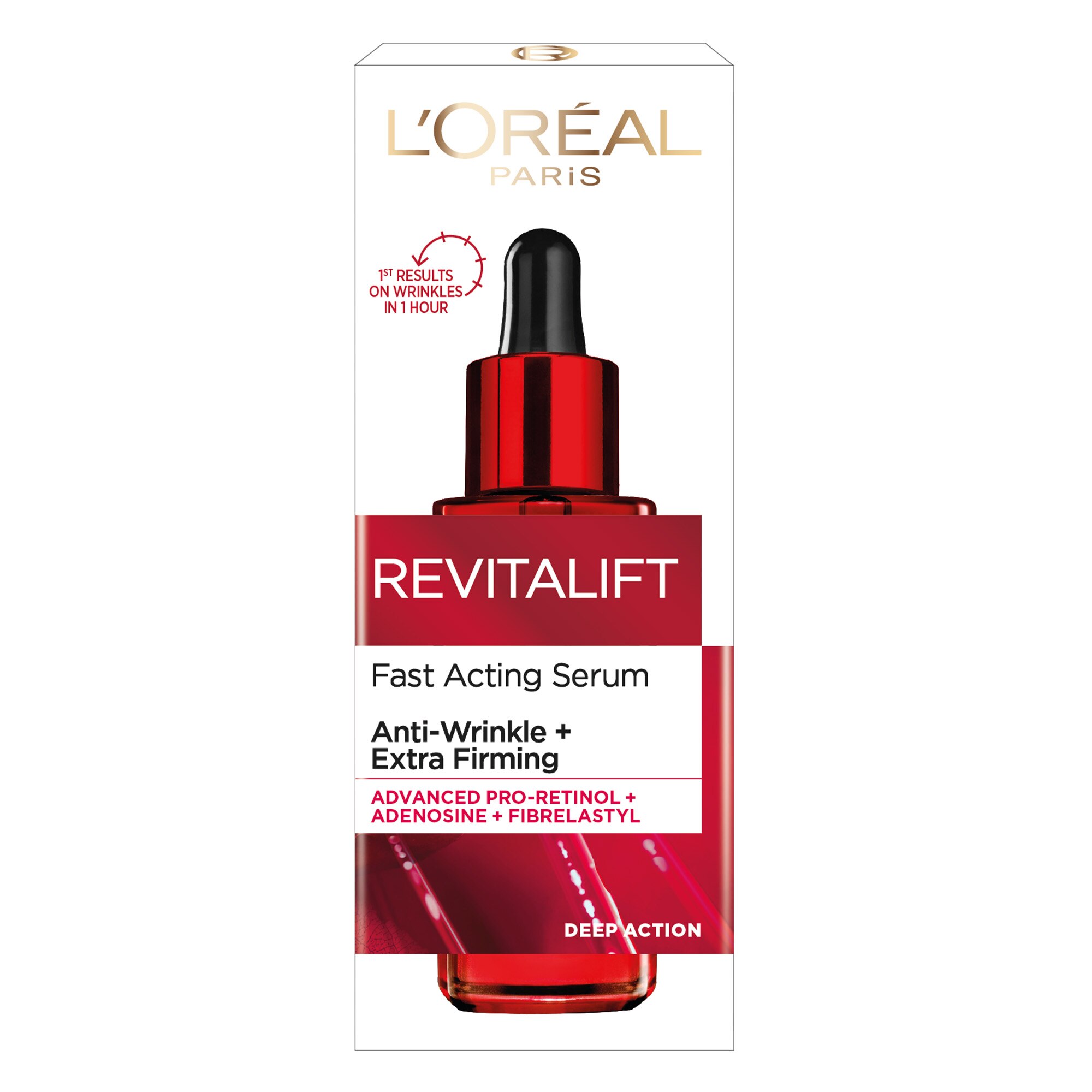 Серум L'Oreal Paris Revitalift против бръчки + стягане, 30 мл - eMAG.bg