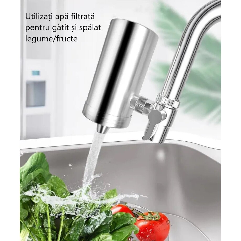 Filtru de apa potabila groocher®, montare pe robinet, elimina ...
