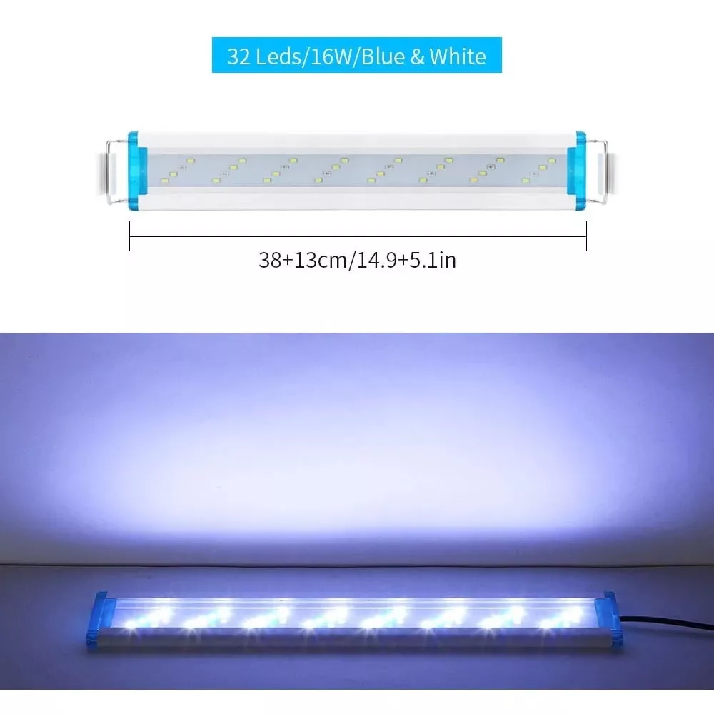 Lumina LED pentru acvariu, 38 cm, albastru/alb - eMAG.ro