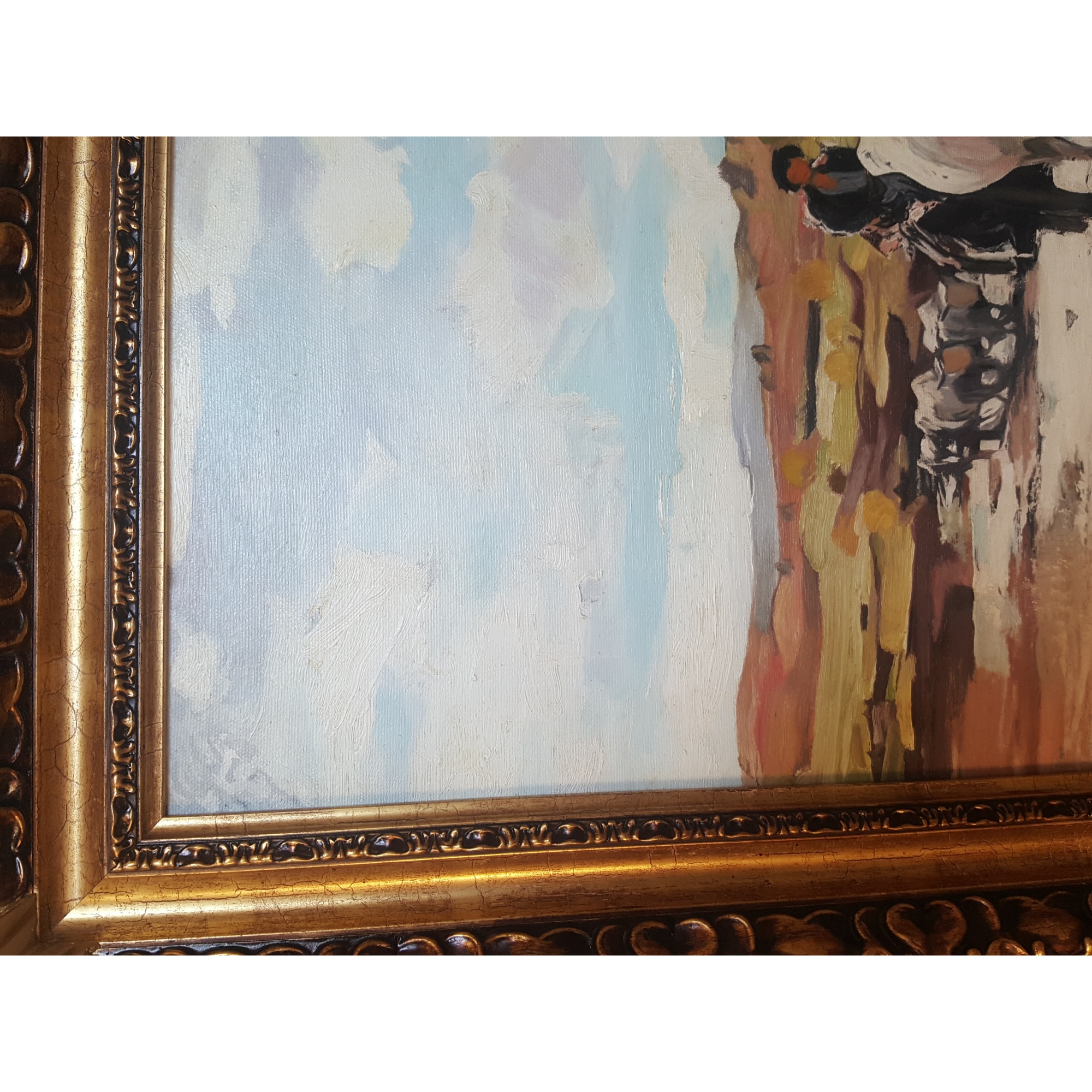 Tablou Reproducere Car cu boi dupa Nicolae Grigorescu, cu rama, 85x69cm - eMAG.ro