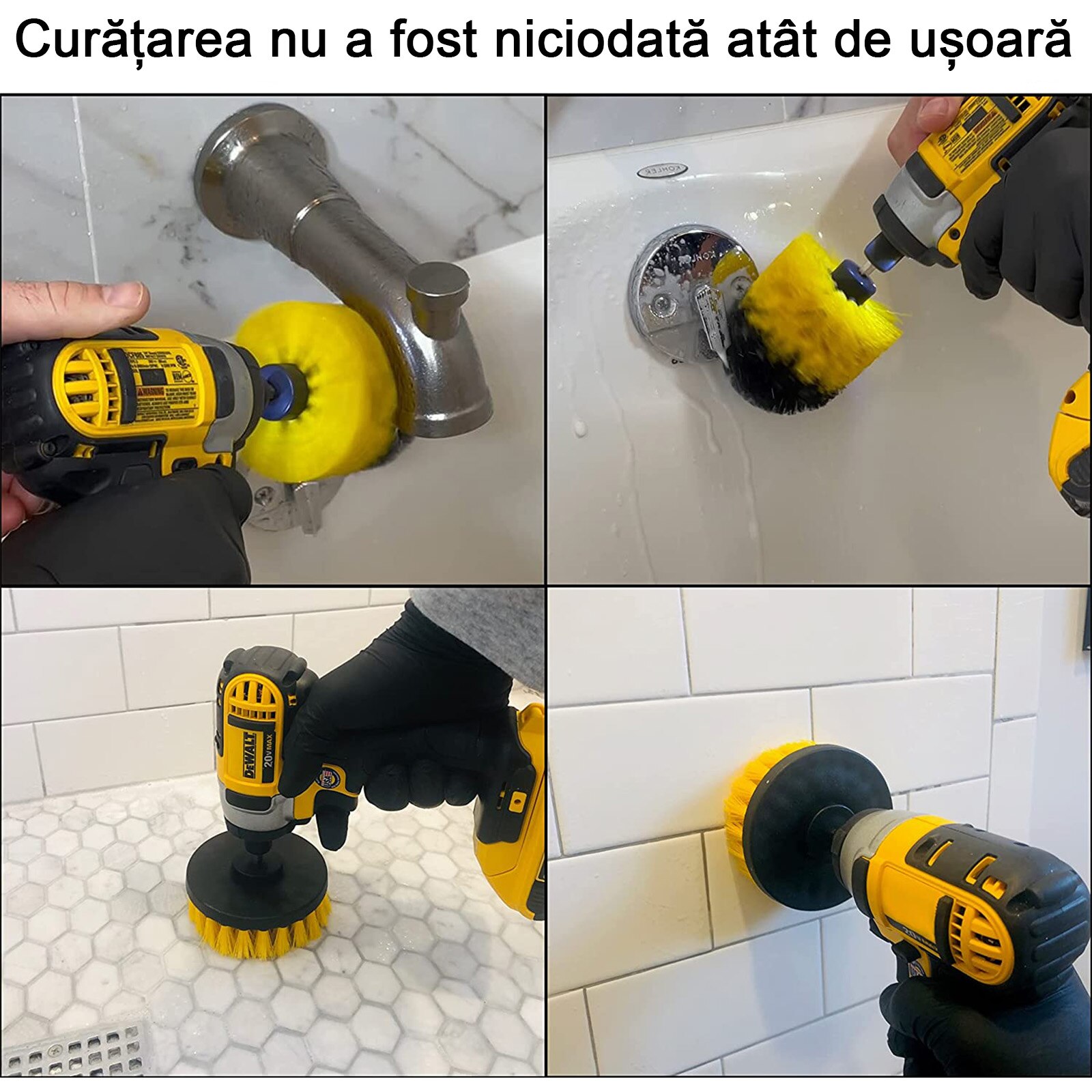 Set 3 perii rotative din plastic, NUODWELL, Diferite stiluri, curatare ...