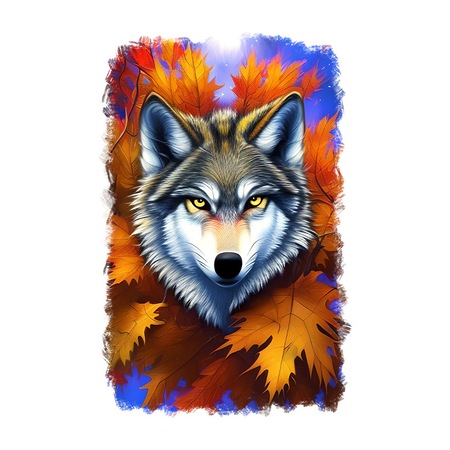 Sticker decorativ, Lup, Gri, 85 cm, 9342ST - eMAG.ro