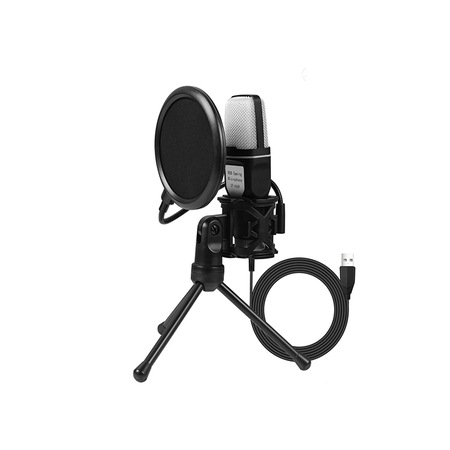 Microfon Gaming, KINSI, RGB light, USB, Negru - eMAG.ro