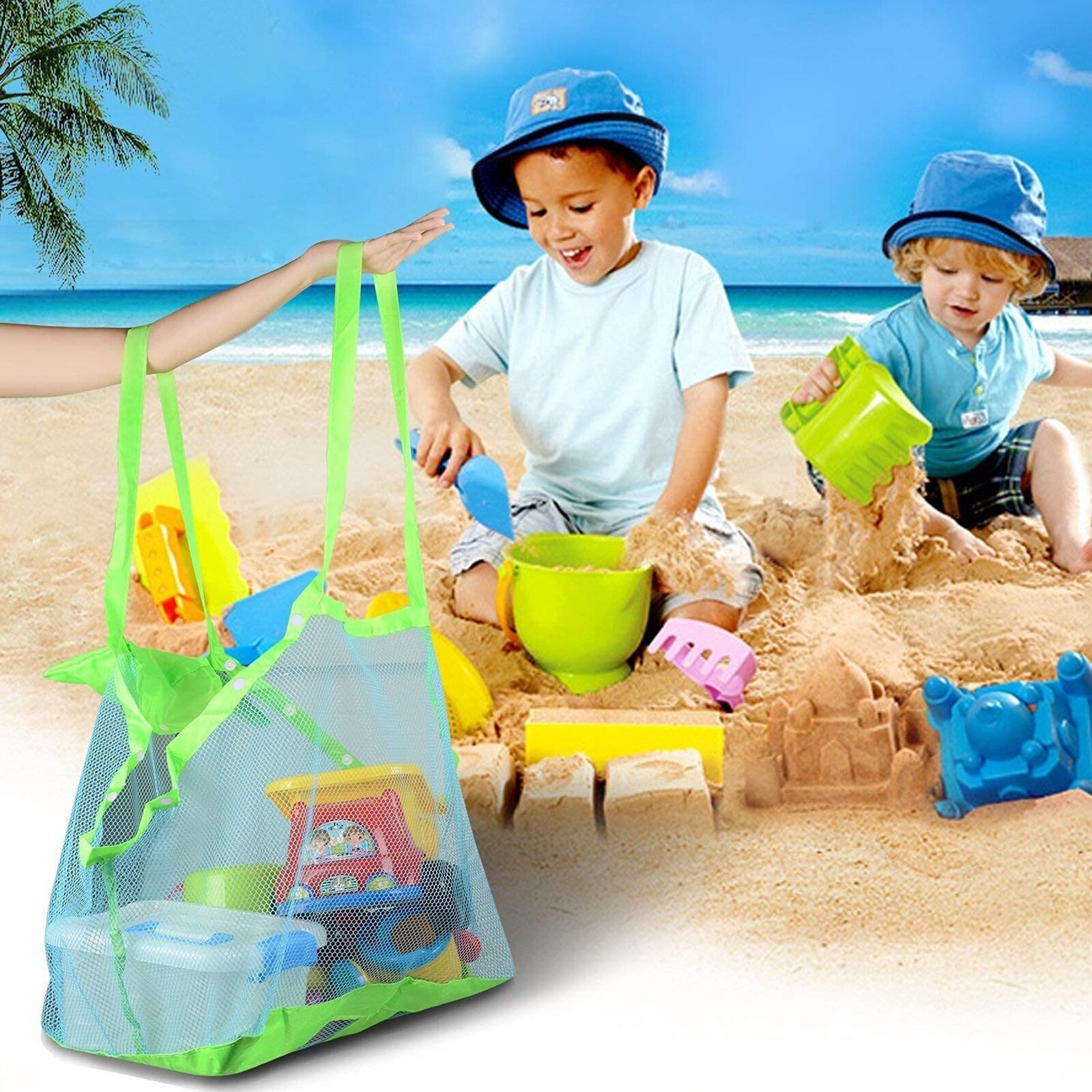 Darklove Tartós hálóból készült összehajtható strandtáska ...