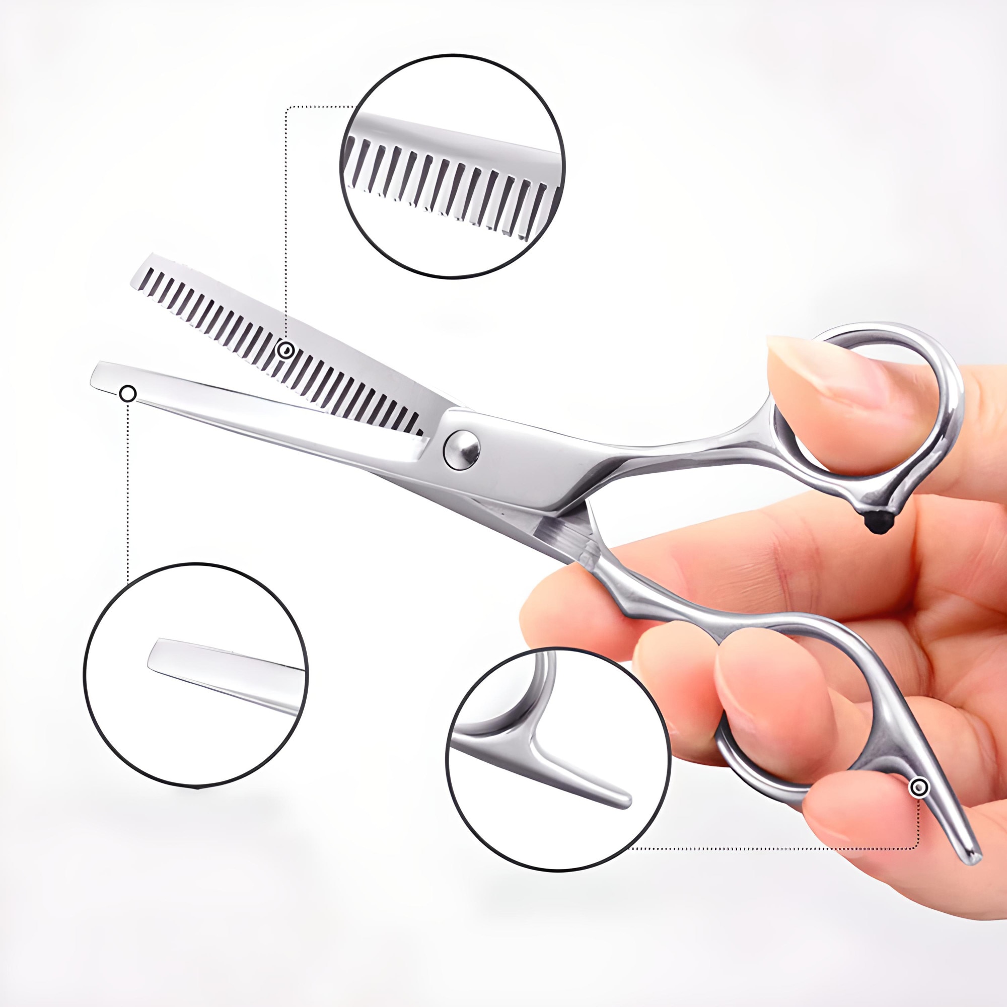 Set 2 Foarfece de Tuns din INOX cu Pieptan, 2 Cleme de Par si Negru ...