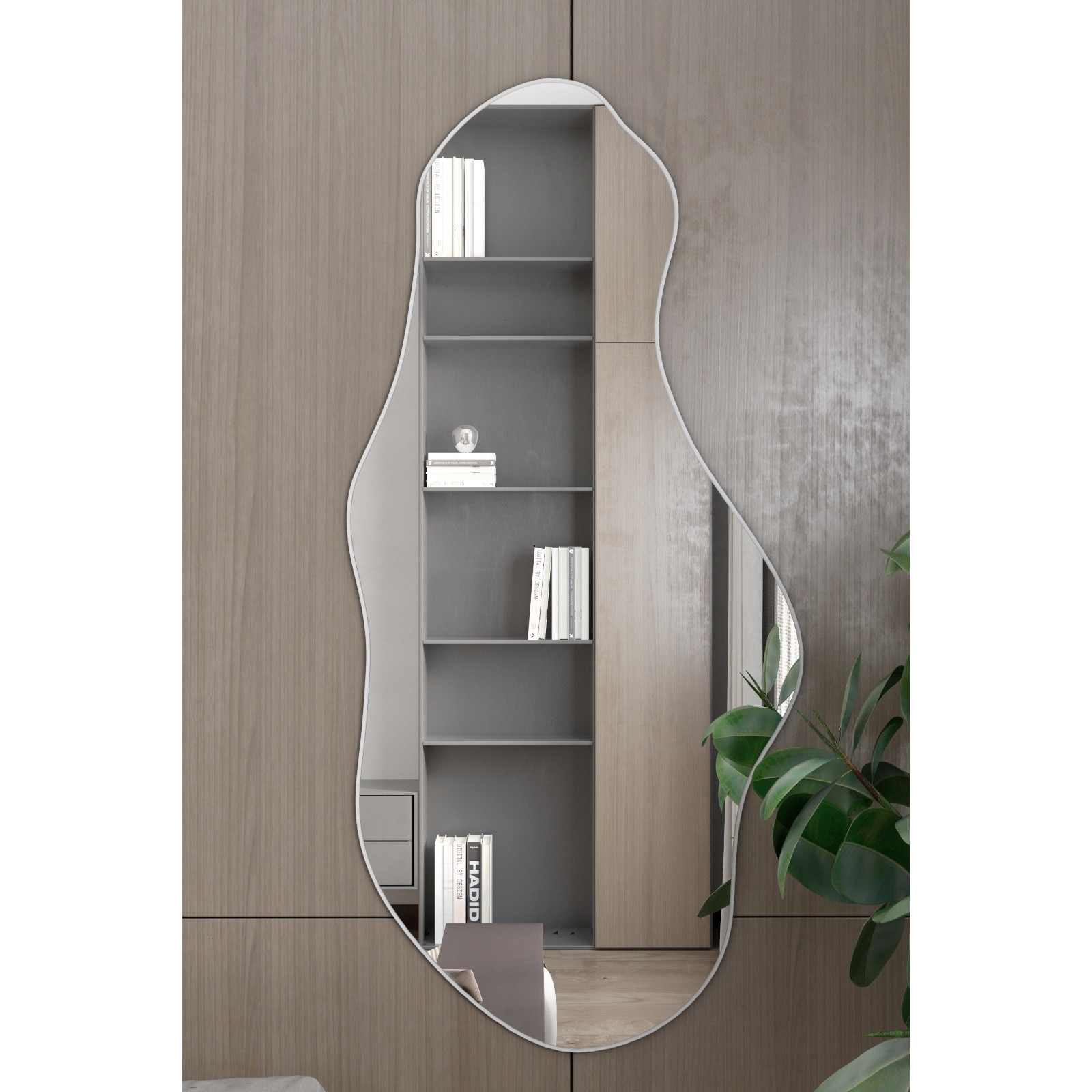 Oglinda decorativa de perete, asimetrica Bulut, Marsah Home, 115x65 cm ...
