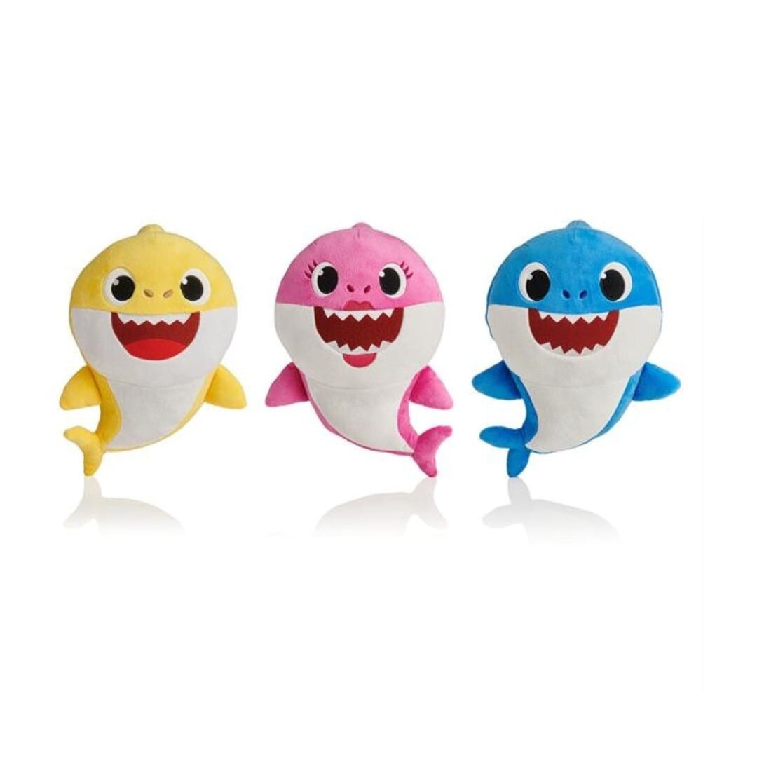 Set 3 Figurine de plus, tip Baby Shark cu ventuza, sunete, multicolor ...