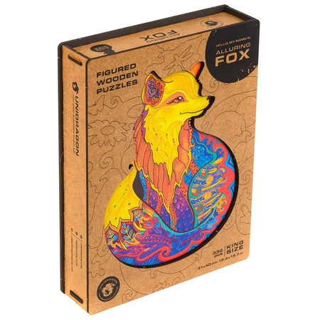 Дървен пъзел Unidragon от 332 части - Лисица (размер KS) - eMAG.bg