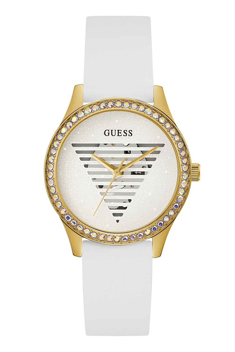 Guess, Ceas analog cu cristale, Alb - eMAG.ro