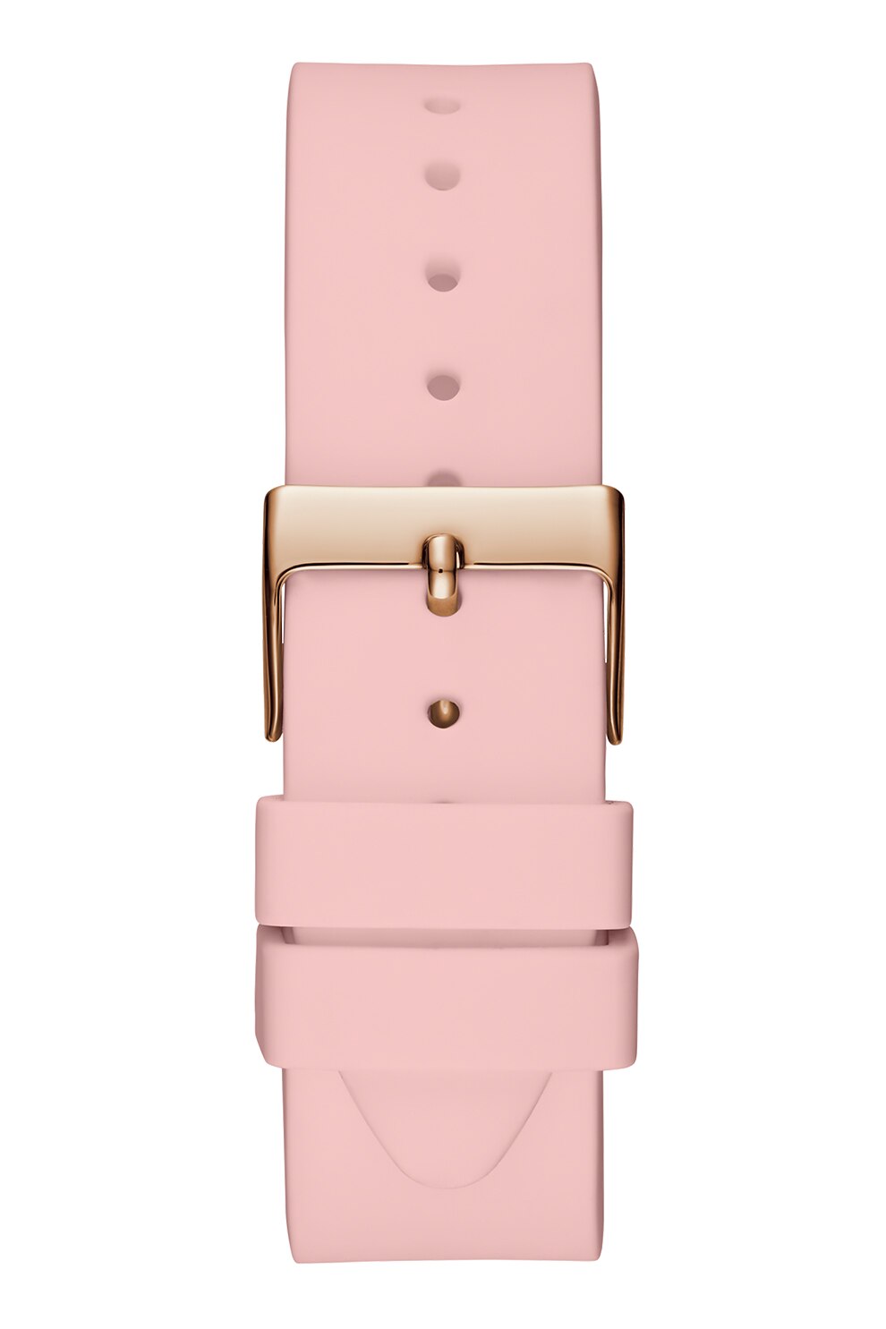 Guess, Ceas cu o curea de silicon si cristale, Auriu rose, Roz - eMAG.ro