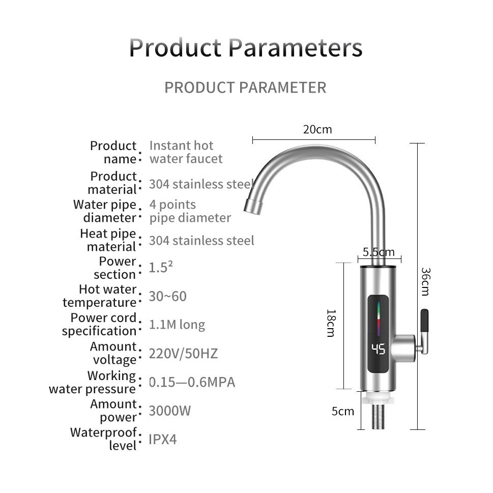 Incalzitor de Apa Instantaneu Metalic cu Ecran Tavalax - eMAG.ro