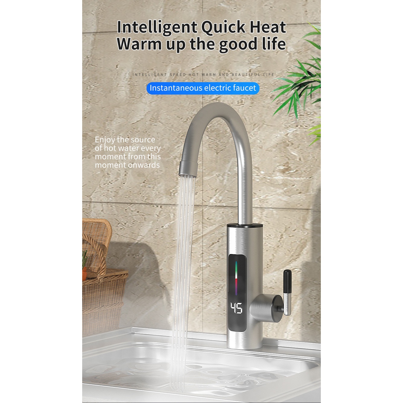 Incalzitor de Apa Instantaneu Metalic cu Ecran Tavalax - eMAG.ro