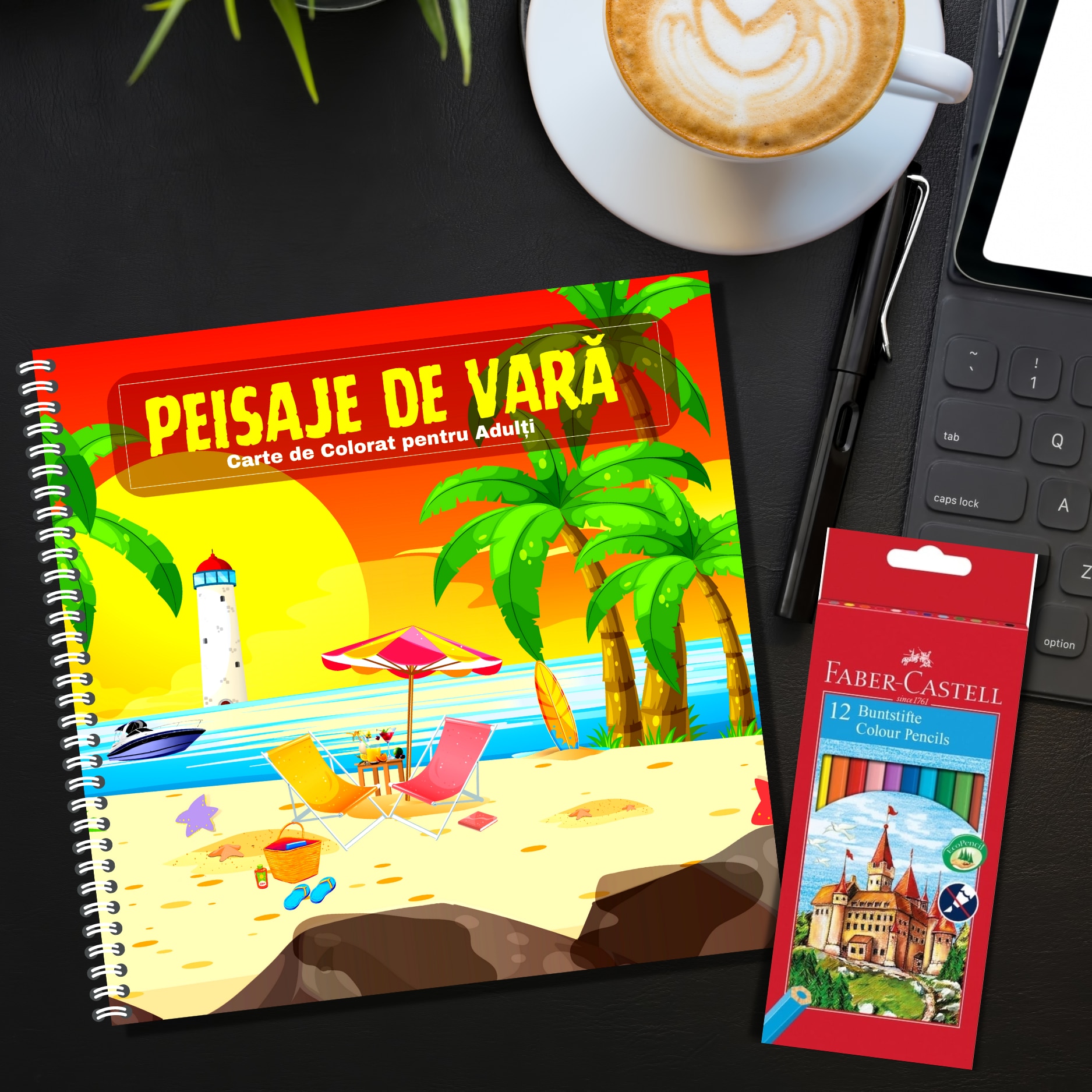 Carte de Colorat pentru Adulti, Peisaje de Vara, 104 Pagini - eMAG.ro