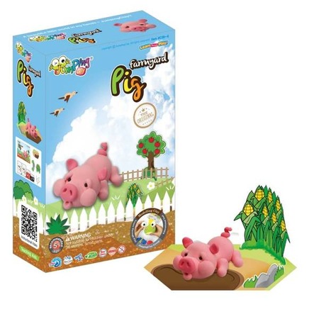 Set lut de modelat Ferma - Porc, JumpingClay, 5 ani+, Multicolor - eMAG.ro