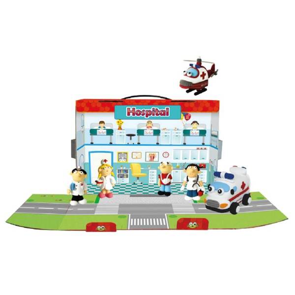 Set lut de modelat - Spital, JumpingClay, 5 ani+, Multicolor - eMAG.ro