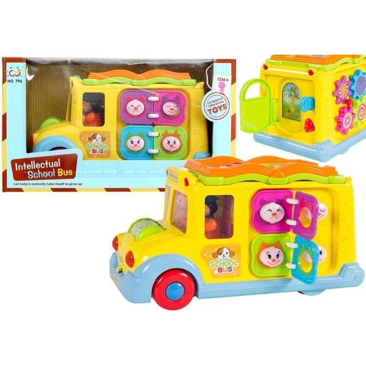 Autobuz interactiv, Leantoys, Galben - eMAG.ro