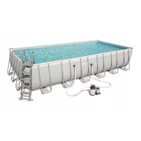 Piscina gradina, Bestway, PVC, 30045 l, 732 x 366 x 132 cm, Gri/Alb ...