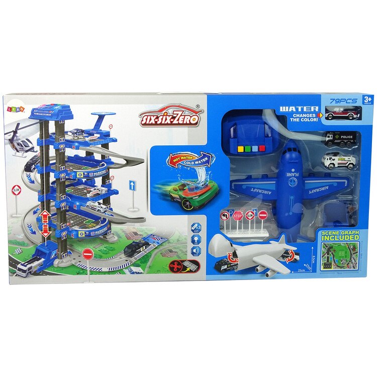 Set statie de politie, LeanToys, Plastic, 60x32x67cm, +3ani, Multicolor ...