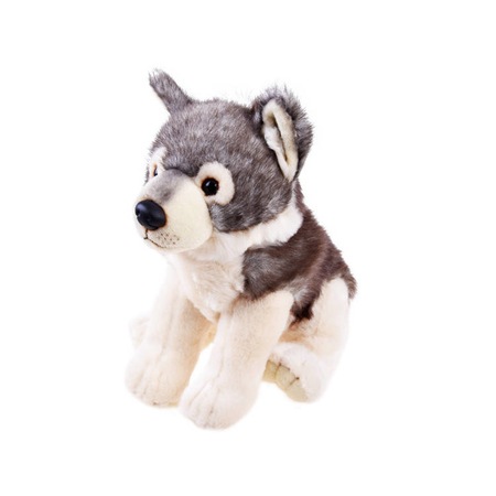 Jucarie de plus - Lup, Jokomisiada, 23 cm, Alb/Gri - eMAG.ro