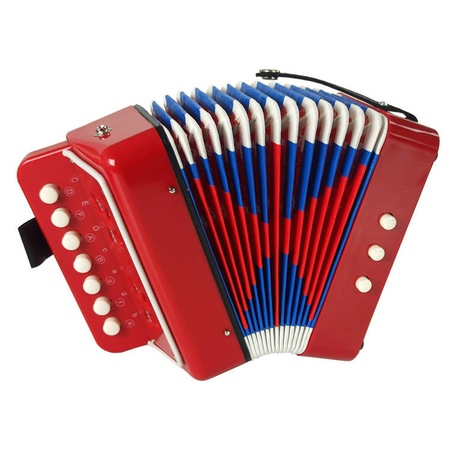 Acordeon copii, LeanToys, 17x17x10cm, +3ani, Rosu - eMAG.ro