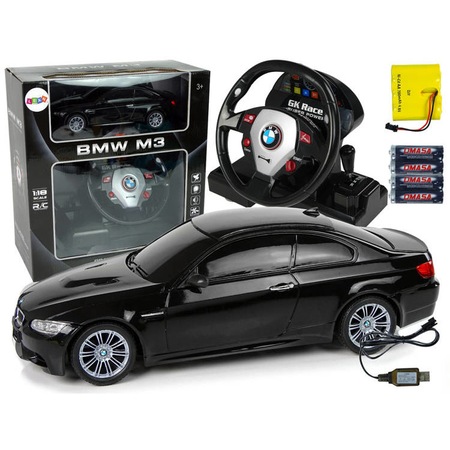 Masina cu telecomanda, LeanToys, BMW M3, 2.4 G, 1:18, +8ani, Negru ...