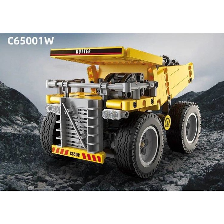 Set Constructie Basculanta, LeanToys, Cada, 372 piese, +8ani, Galben ...