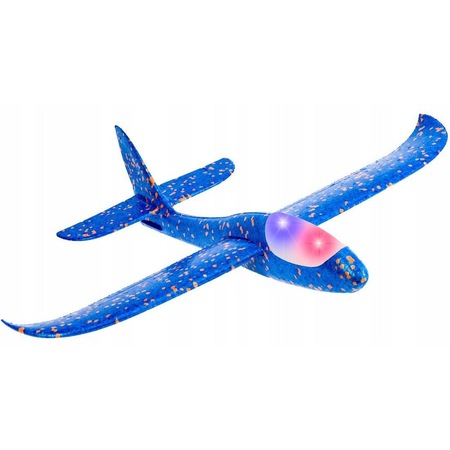 Avion planor copii, Madek, Iluminare LED, 47cm, Albastru, 3+ - eMAG.ro