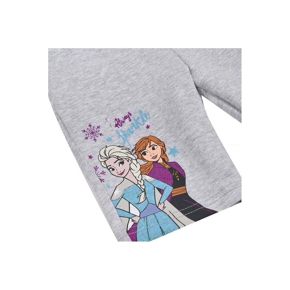 Pantaloni scurti de vara pentru copii, gri Frozen, imprimeu cu sclipici ...