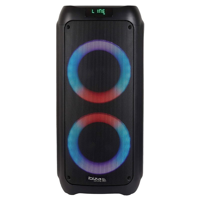 Boxa portabila cu bluetooth 300W Ibiza, 2 difuzoare, LED, AUX, USB ...