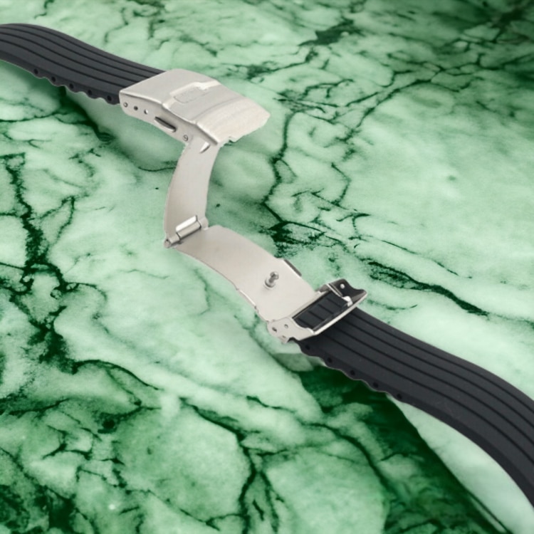 Curea Ceas din Silicon, Imprimeu Liniar, Uni, Catarama Argintie, 22mm ...