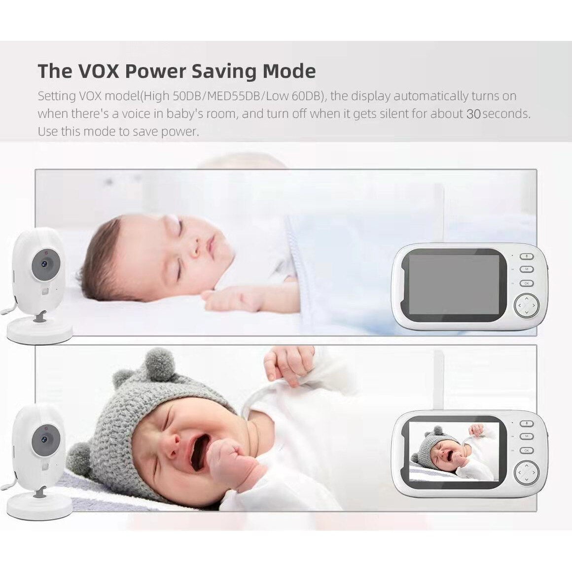Baby Monitor Audio-Video Pentru Supraveghere Bebe, Night Vision ...