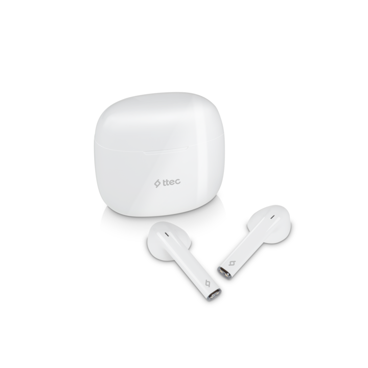 Bluetooth слушалки ttec Mode, TWS, Бели - eMAG.bg