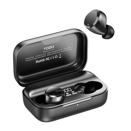 Casti wireless Tozo T12 Pro, Negru - eMAG.ro