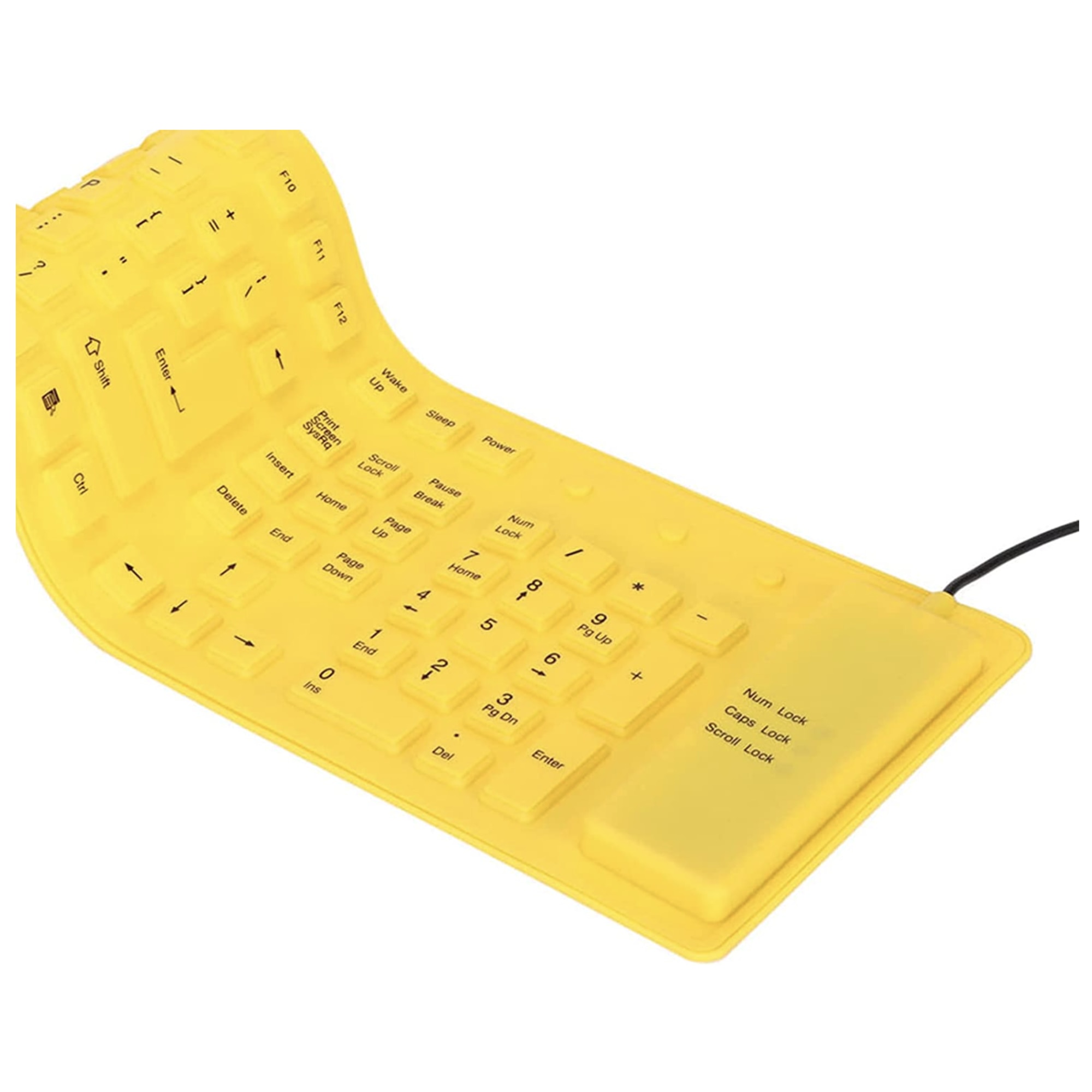 Tastatura flexibila cu cablu USB, cu 110 taste, din silicon, galbena ...
