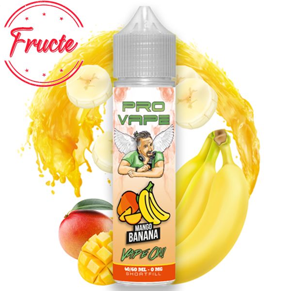 Lichid Tigara Electronica Pro Vape - Mango Banana, 40ml, fara nicotina, 60VG/40PG - eMAG.ro