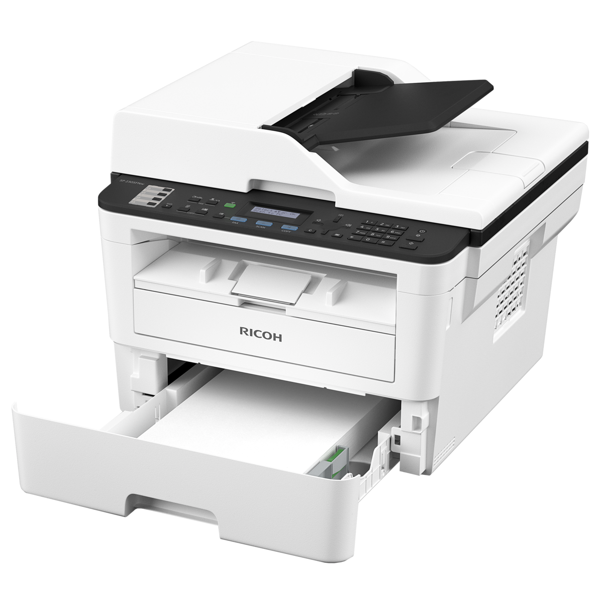 Imprimanta, Ricoh, SP 230SFNw Laser, A4, 600 x 2400 DPI, 30 de pagini pe minut, Wi-Fi, Alb - eMAG.ro