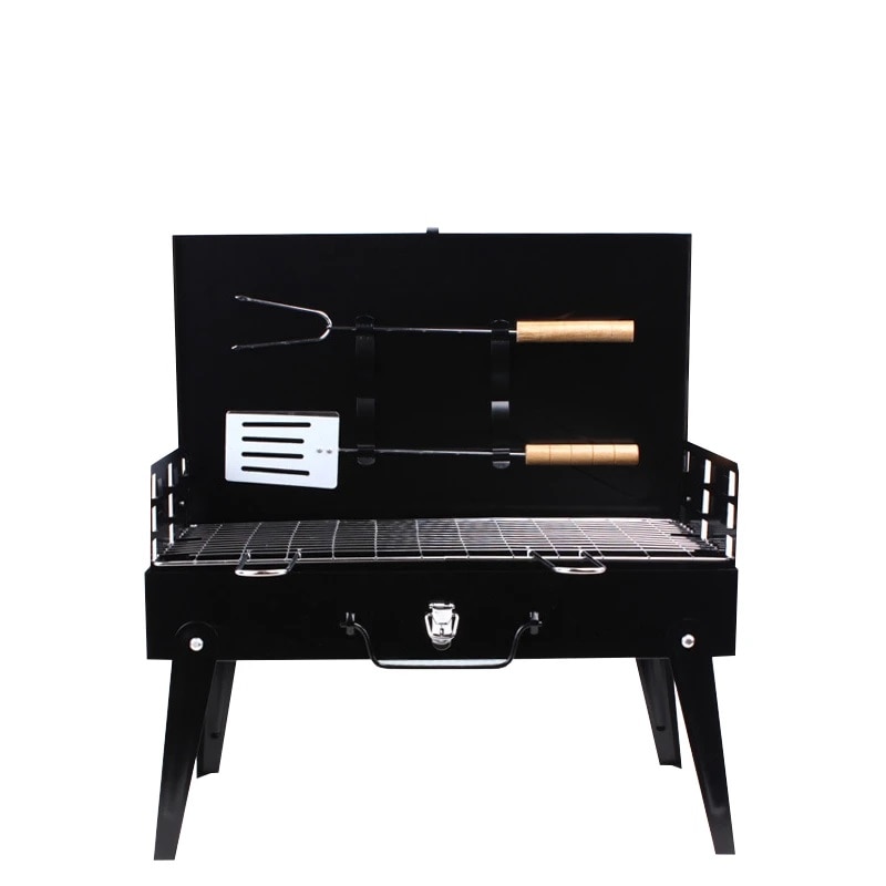 Gratar portabil, Metal, 43 x 26 cm, Negru - eMAG.ro