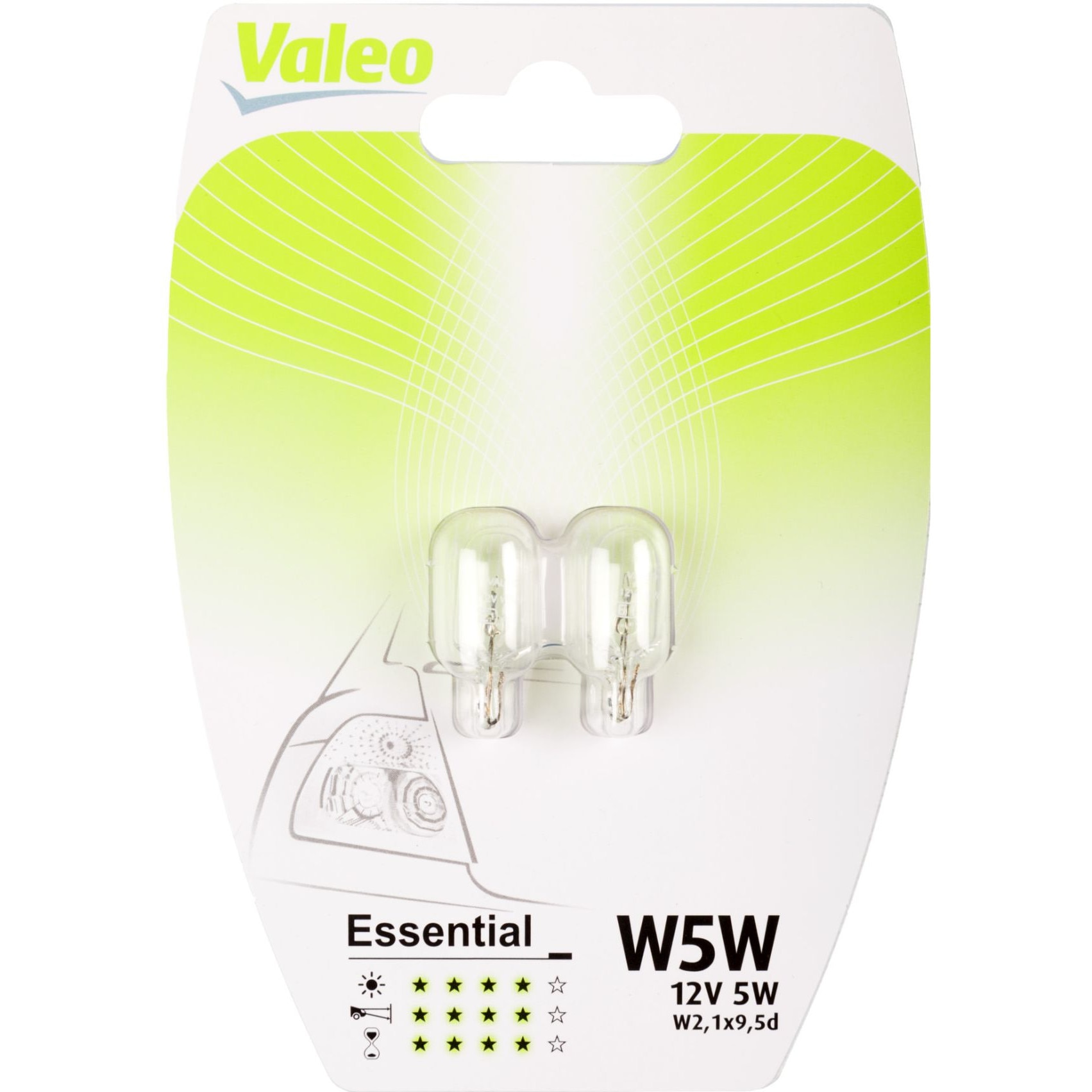 Set bec auto semnalizare 12V W5W W2.1X9.5D Esential Valeo, 2 buc - eMAG.ro
