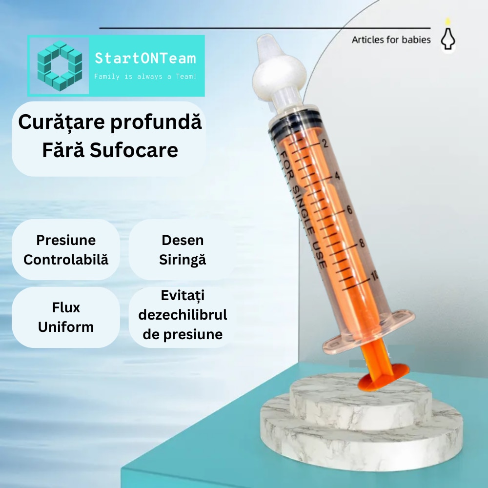 Set 2 buc Irigator Nazal StartONTeam™ pentru Bebelusi, Dus Lavaj Nazal ...