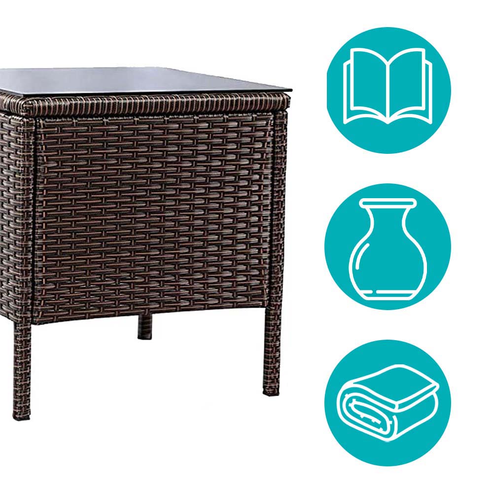 Set mobilier de gradina din polyratan Timeless Tools, o masuta 43x40x40 ...