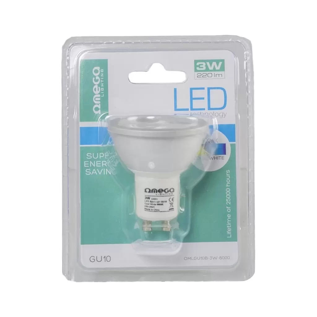 Bec cu halogen Omega GU10 3W 6000K 220 Lumen - eMAG.ro