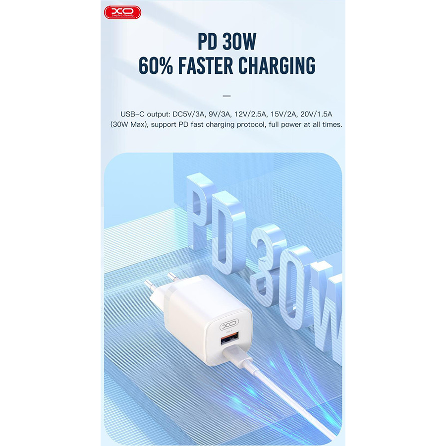 Xo Hálózati Töltő Adapter Type C Usb Bemenettel Type C Lightning