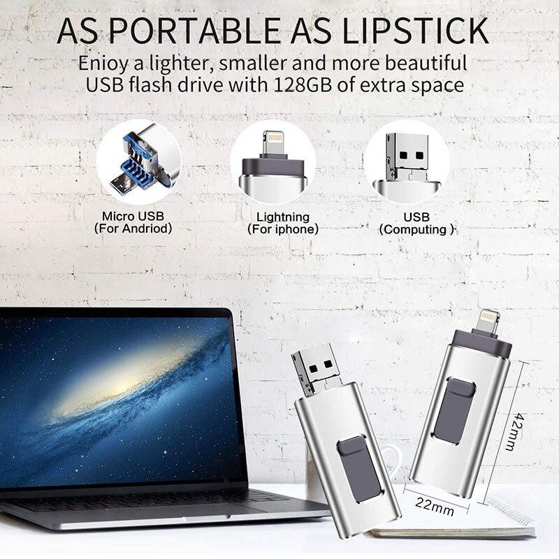 Memorie USB 256 GB 4 in 1, Flash Drive IOS & Android, USB type C, Micro ...