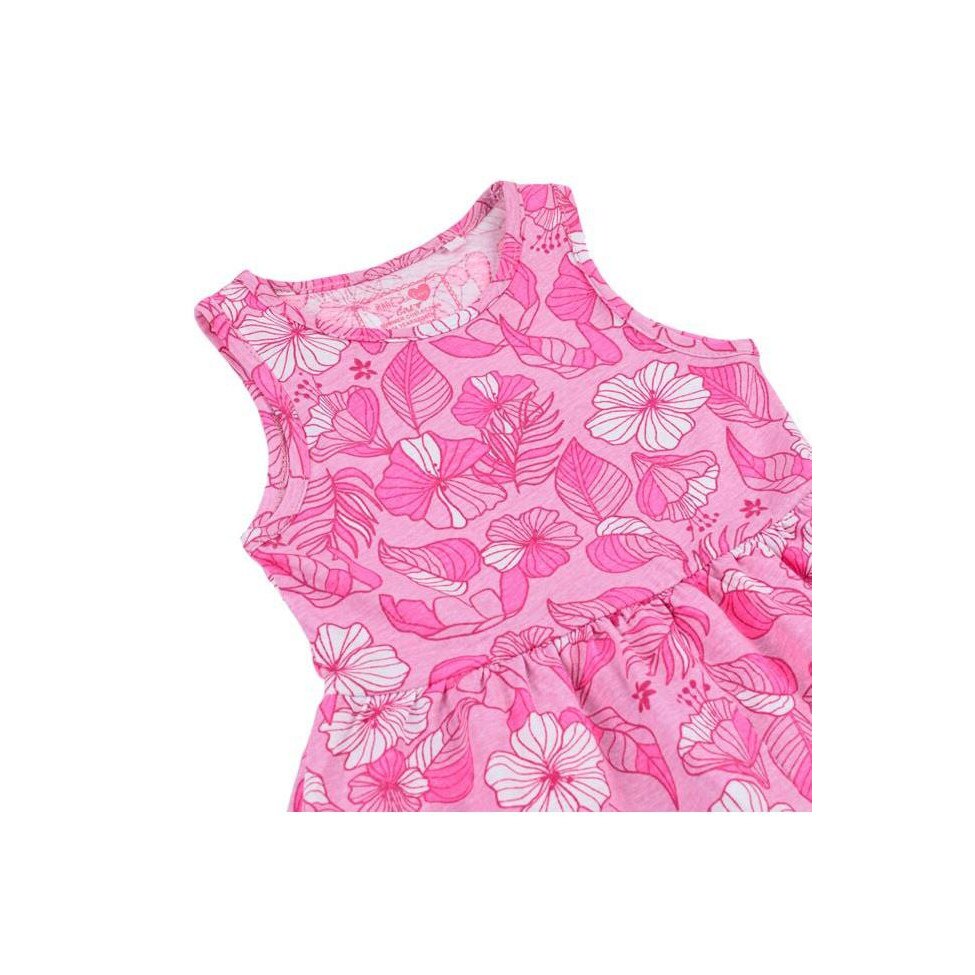 Rochie Copii Bumbac Roz Flori, 8 ani - eMAG.ro