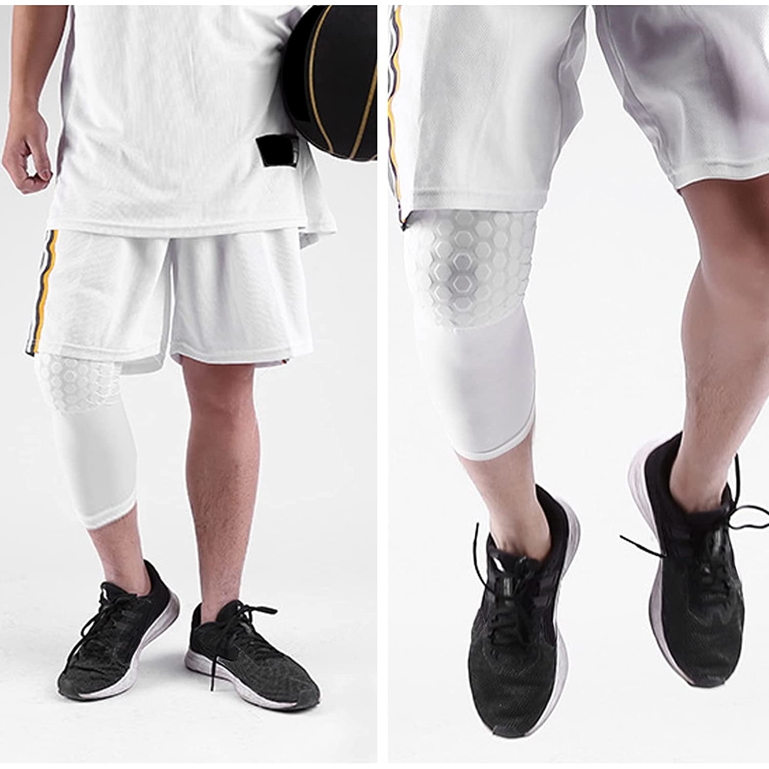 Set 2 Genunchiere Elastice cu Tampon de Protectie Luxer, Unisex, 46 cm ...