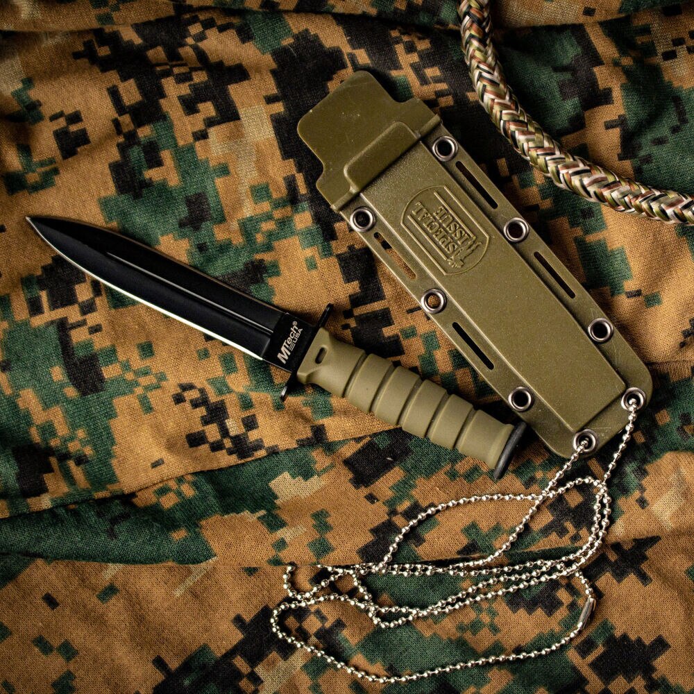 Cutit Tactic de Gat cu Teaca, Lama Fixa, Inox, MT-632DGN - eMAG.ro