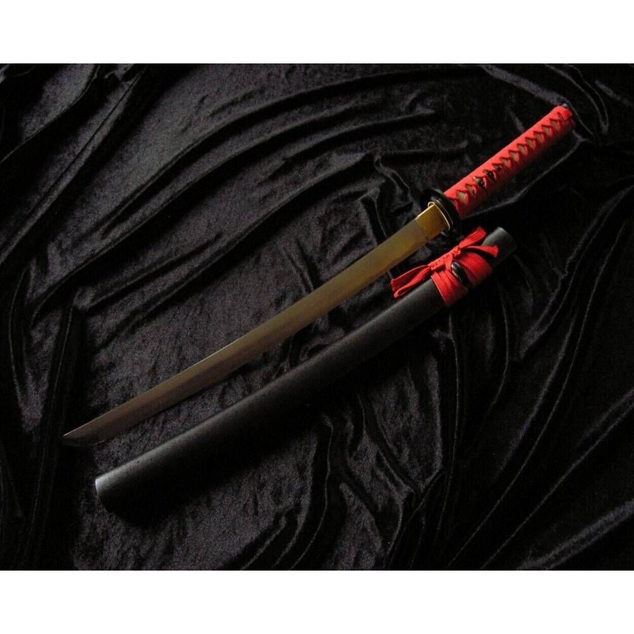 Sabie Profesionala Japoneza Wakizashi cu Teaca, Antrenament, Lemn, Otel ...