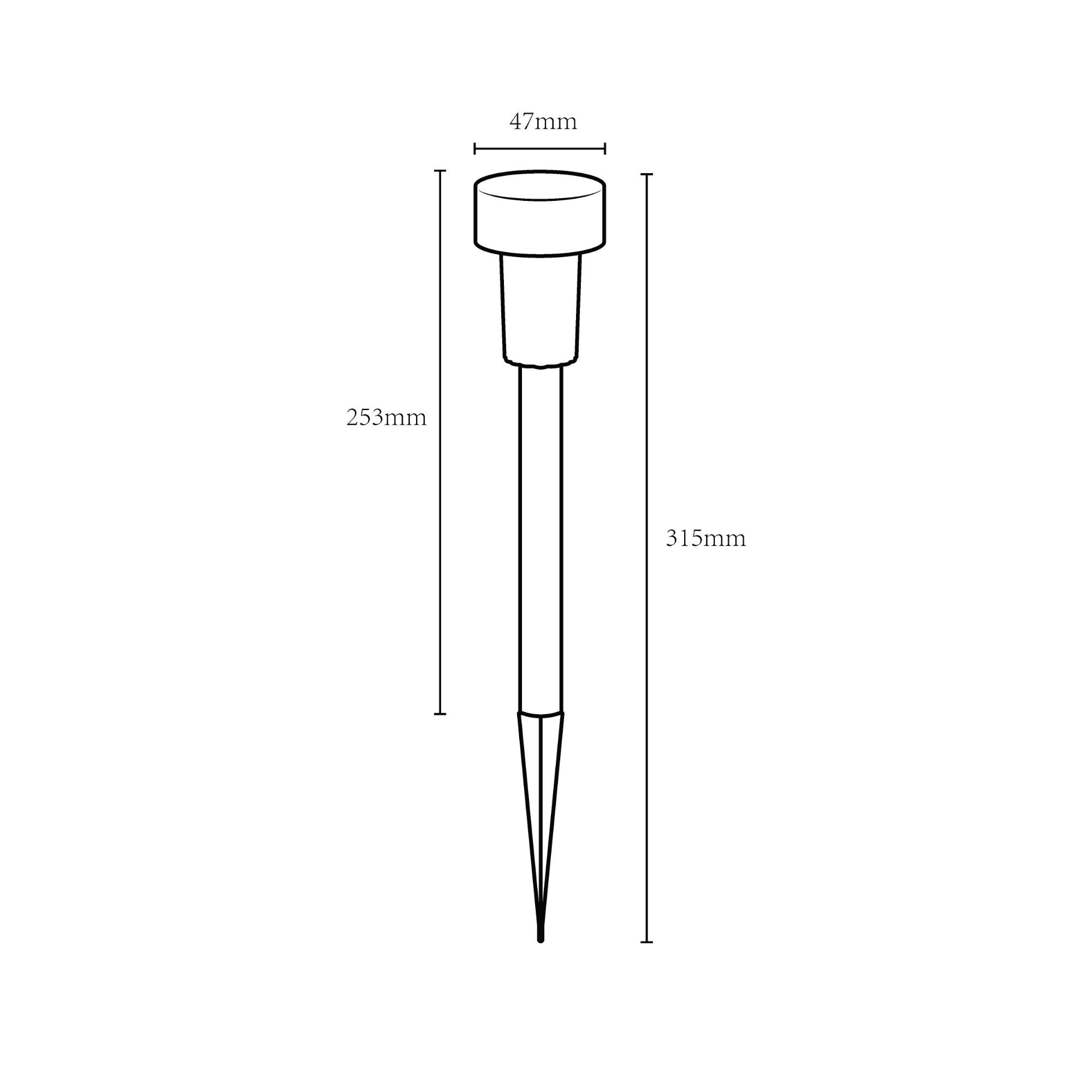Комплект от 6 X Eba Stick LED соларна лампа, неръждаема стомана, H 31,5 ...